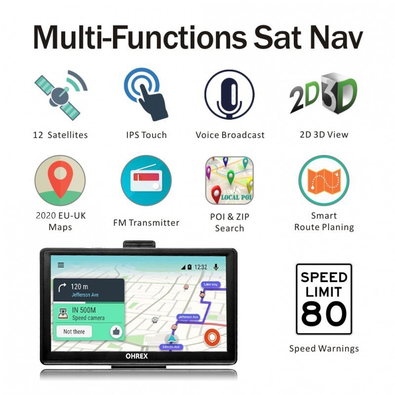 OHREX 1st Version N76 Sat Nav for Car Lorry HGV Motorhome with 2025 UK ...