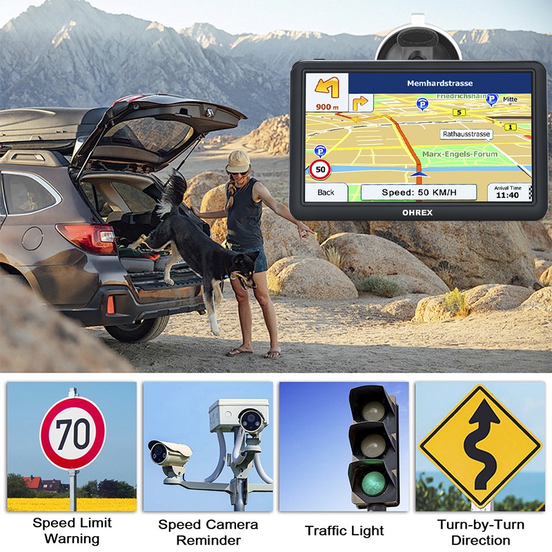 OHREX Truck N76S Sat Nav Low Bridge Alert System with 7" Screen Traffic ...