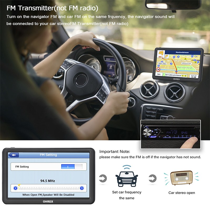 OHREX Truck N76S Sat Nav Low Bridge Alert System with 7" Screen Traffic ...