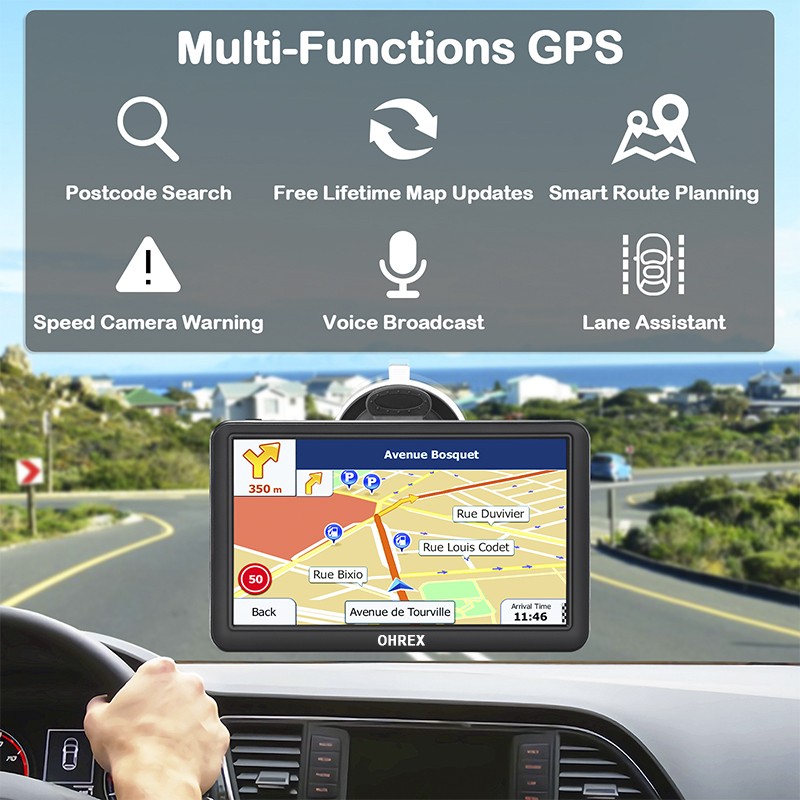 OHREX Truck N76S Sat Nav Low Bridge Alert System with 7" Screen Traffic ...