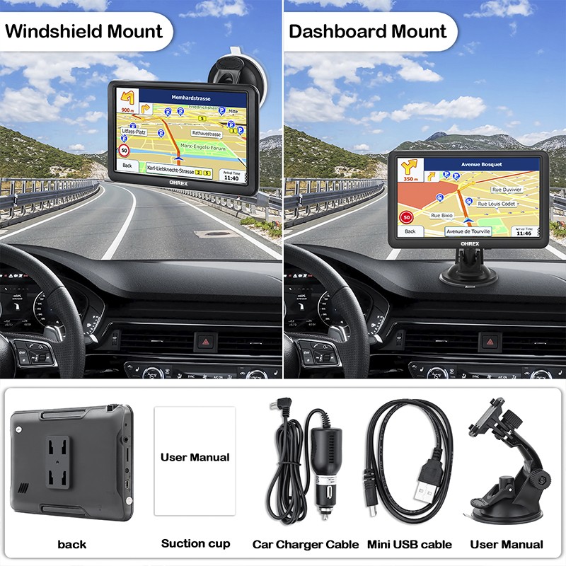 OHREX Truck N76S Sat Nav Low Bridge Alert System with 7" Screen Traffic ...