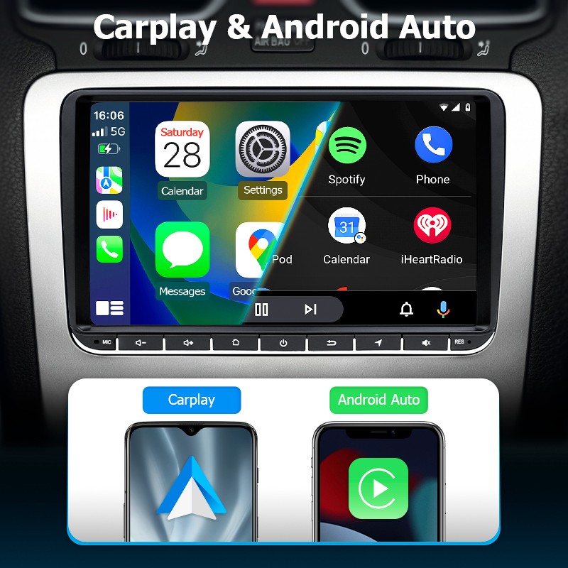 Android 12 Car Radio 9 Inch CarPlay Multimedia Player with WiFi GPS ...