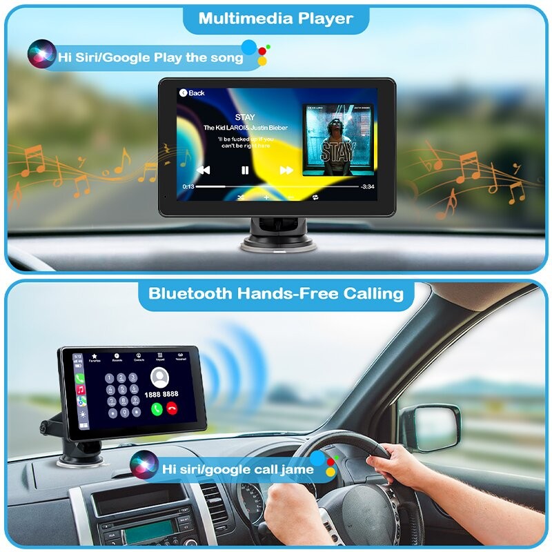 OHREX F760W Wireless Apple CarPlay Android Auto 7 Inch with Bluetooth ...