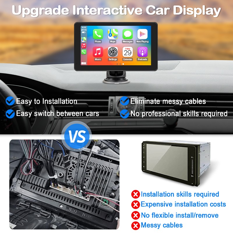 OHREX F760W Wireless Apple CarPlay Android Auto 7 Inch with Bluetooth ...