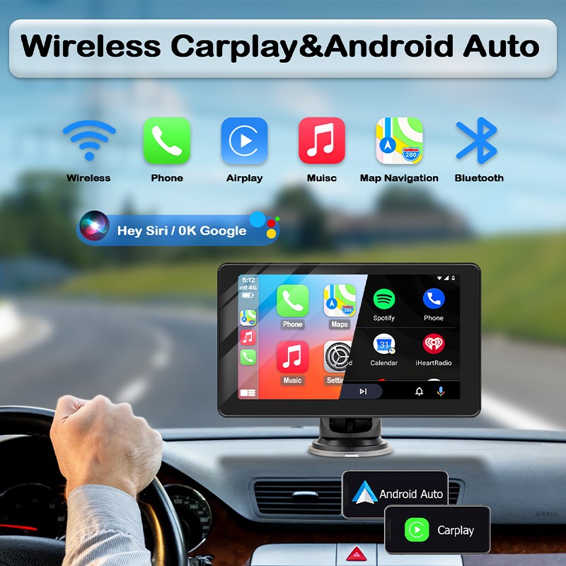 OHREX F760W Wireless Apple CarPlay Android Auto 7 Inch with Bluetooth ...