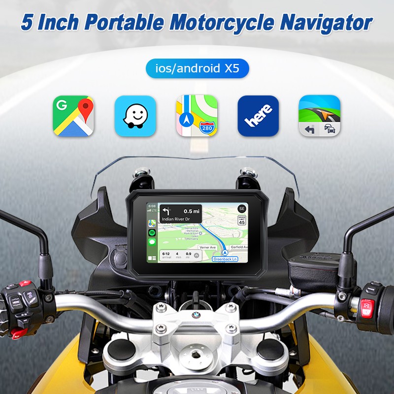OHREX X5 GPS Portatile per Moto 5'' con Apple CarPlay e Android Auto ...