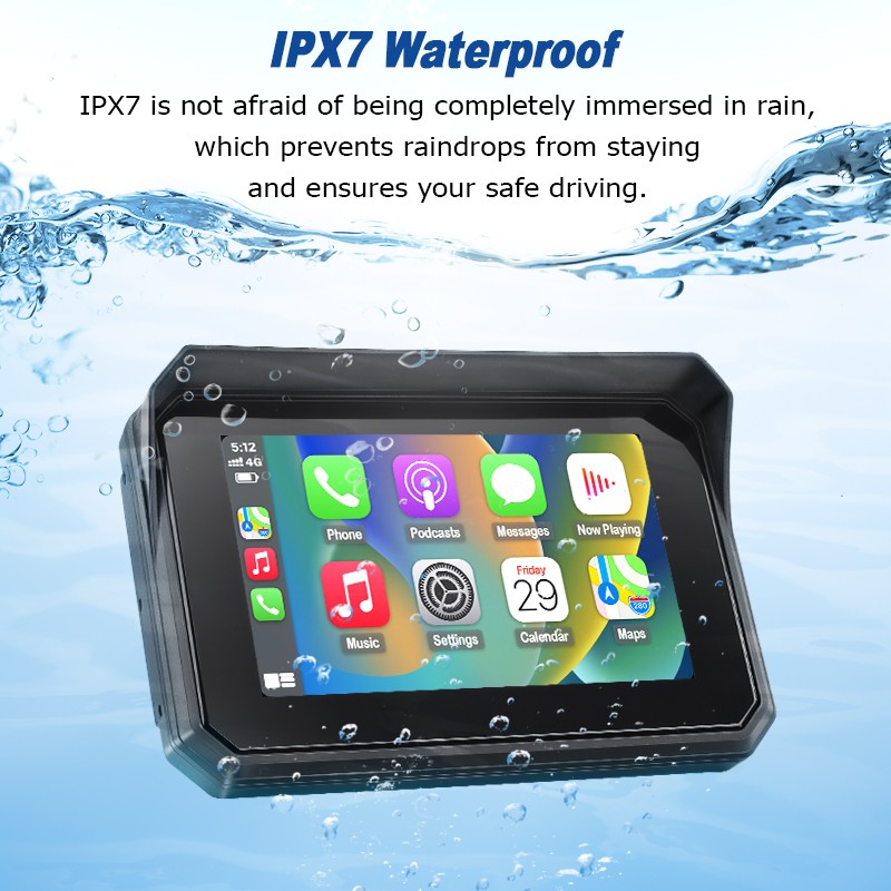 OHREX X5 5'' Tragbares Motorrad-GPS mit Apple CarPlay und Android Auto ...